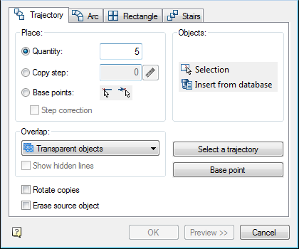 Arrays along an arbitrary path(Trajectory)