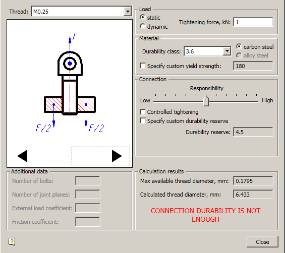 Fastening calculation