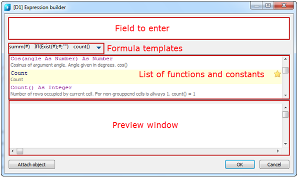 Execution of Drawings commands. Expression builder. Free CAD software